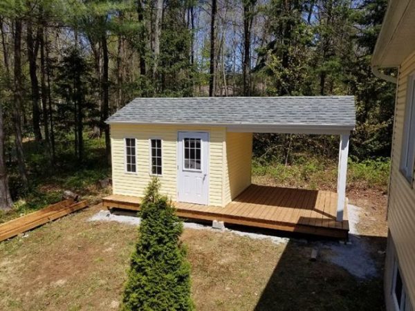 Cabanon | 2 versants avec rallonge jaune | Cabanons Mirabel